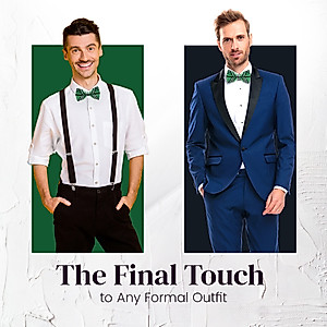 Man of Men Green Bow Ties for Men, Green Bow Tie, Green Bowtie - Green Plaid