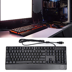 Goshyda Wired Gaming Keyboard,PC 104 Keys Mechanical Keyboard Durable USB Gaming Keyboard with Colorful Backlight,for Computer Notebook