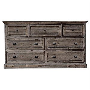 Sunset Trading Solstice 7-Drawer Coastal Dresser in Weathered Gray/Brown Wood