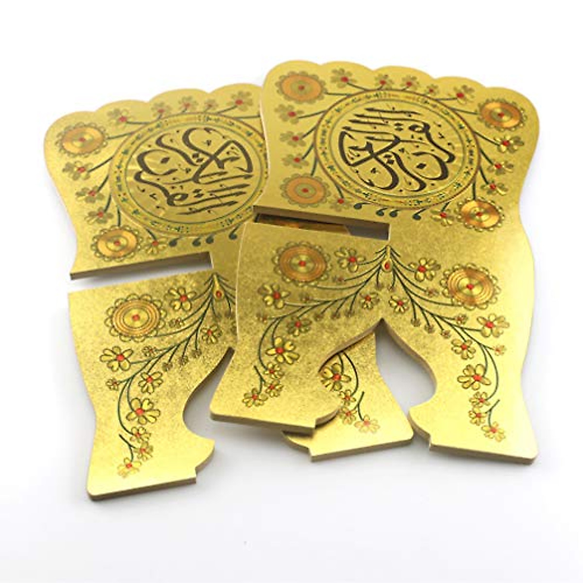 EXCEART Wooden Book Shelf Holy Book Stand Holder Bible Bookshelf Golden