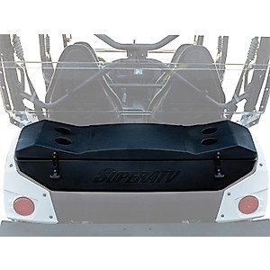 SuperATV UTV Rear Cargo Box for 2012+ Kawasaki Teryx 4 - Heavy Duty Rear UTV Box with Rubber Seal and High Strength Latches | Built-in Cup Holders | Easy Installation | 67 Quart Storage Capacity