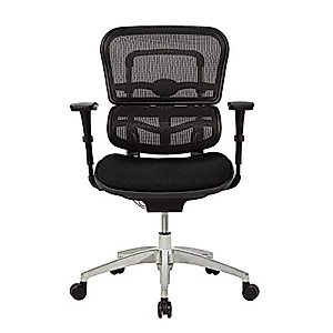 Workpro™ - Chair - 12000 Mesh Mid-Back Chair - Fabric/metal - 23" x 29" x 25.25" - Black