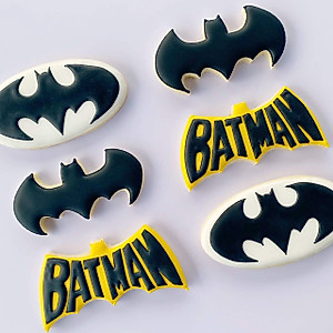 SUPERHERO COOKIE CUTTERS. Inspired By/Compatible With Batman-Themed Logo, Bat-Signal and Bat Outline Symbol Special Occasion/Celebration Cookie Cutters (3 Pack)