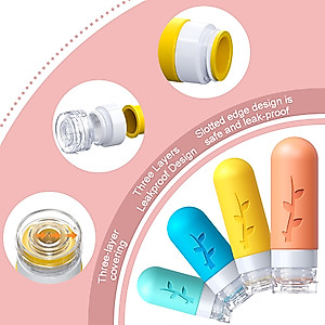 18pack Travel Bottles for Toiletries,TSA Approved Silicone Travel Containers jar for Toiletries,Leak Proof Refillable Liqus Shampoo And Conditioner Travel Essentials toiletry Bottles