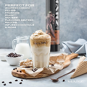 Marz Premium Whipped Cream Charger (2 Cylinders) 680g 1.1L - Food Grade Nitrous Oxide Tank Pure Flavored N2O Chargers - For Any Standard Whipping Cream Dispenser