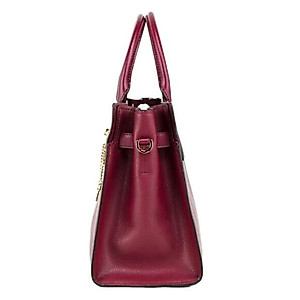 Michael Kors Hamilton Mulberry Leather Medium Satchel Crossbody Handbag