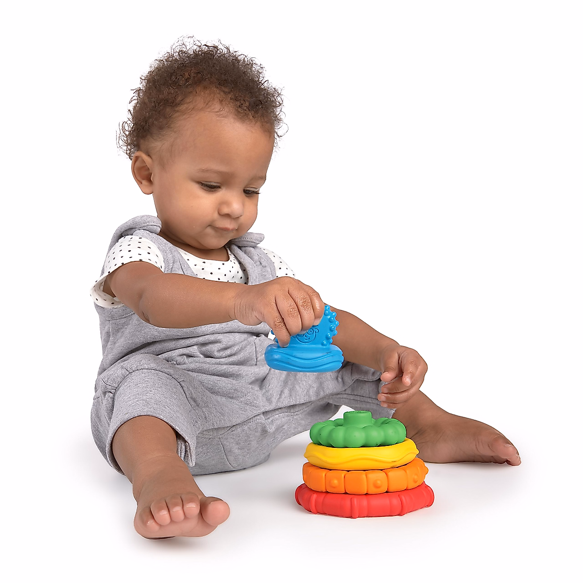 Baby Einstein Stack & Teethe Multi-Textured Easy-to-Grasp 5-Piece Teether Toy Set, Ages 3 Months +