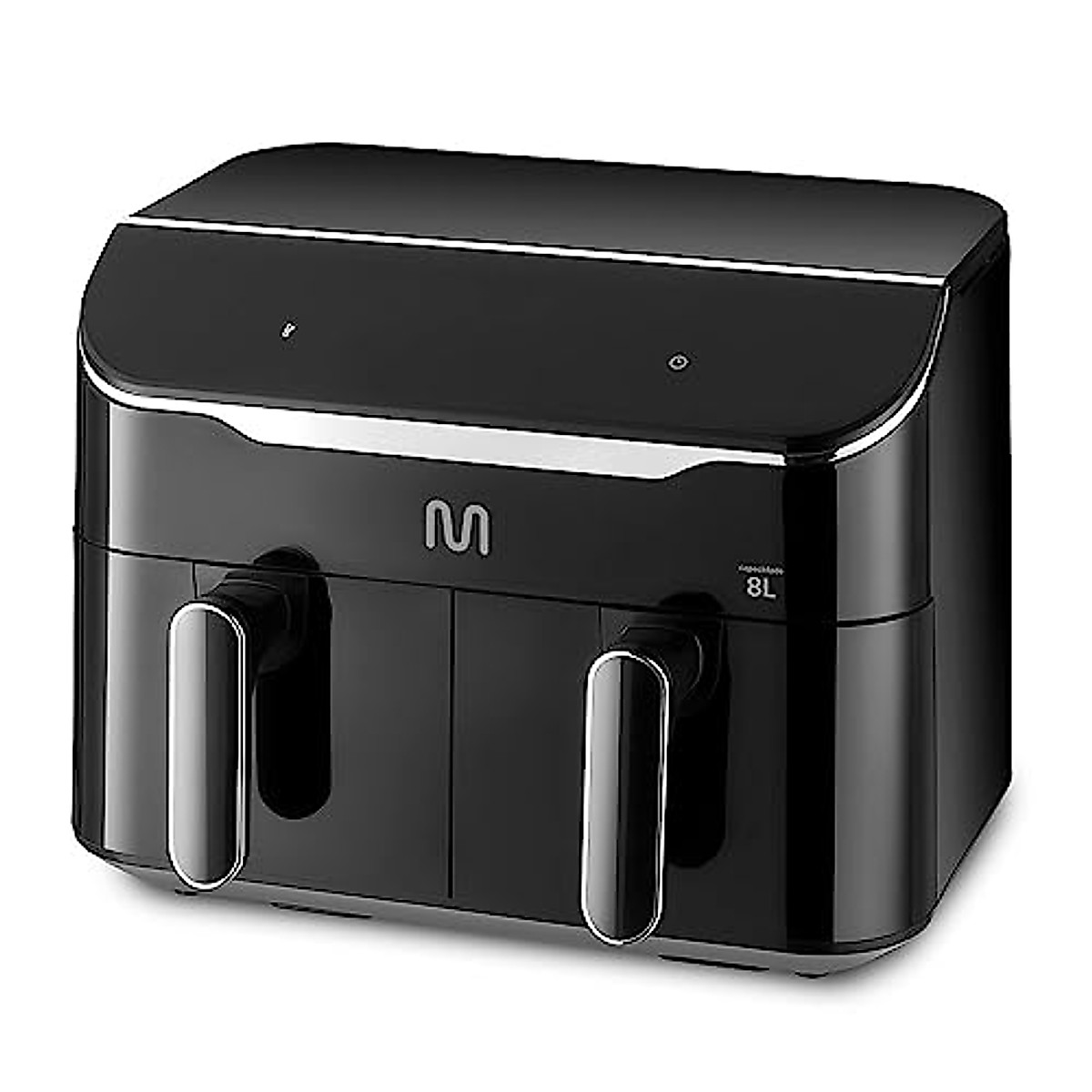 Multi GO219 5-in-1 Dual Zone Air Fryer: 8 Quartz Capacity with 2 Independent Frying Baskets and Independent Temperature Control, Smart Finish to Roast, Broil, Dehydrate Function, 1700W, Black.