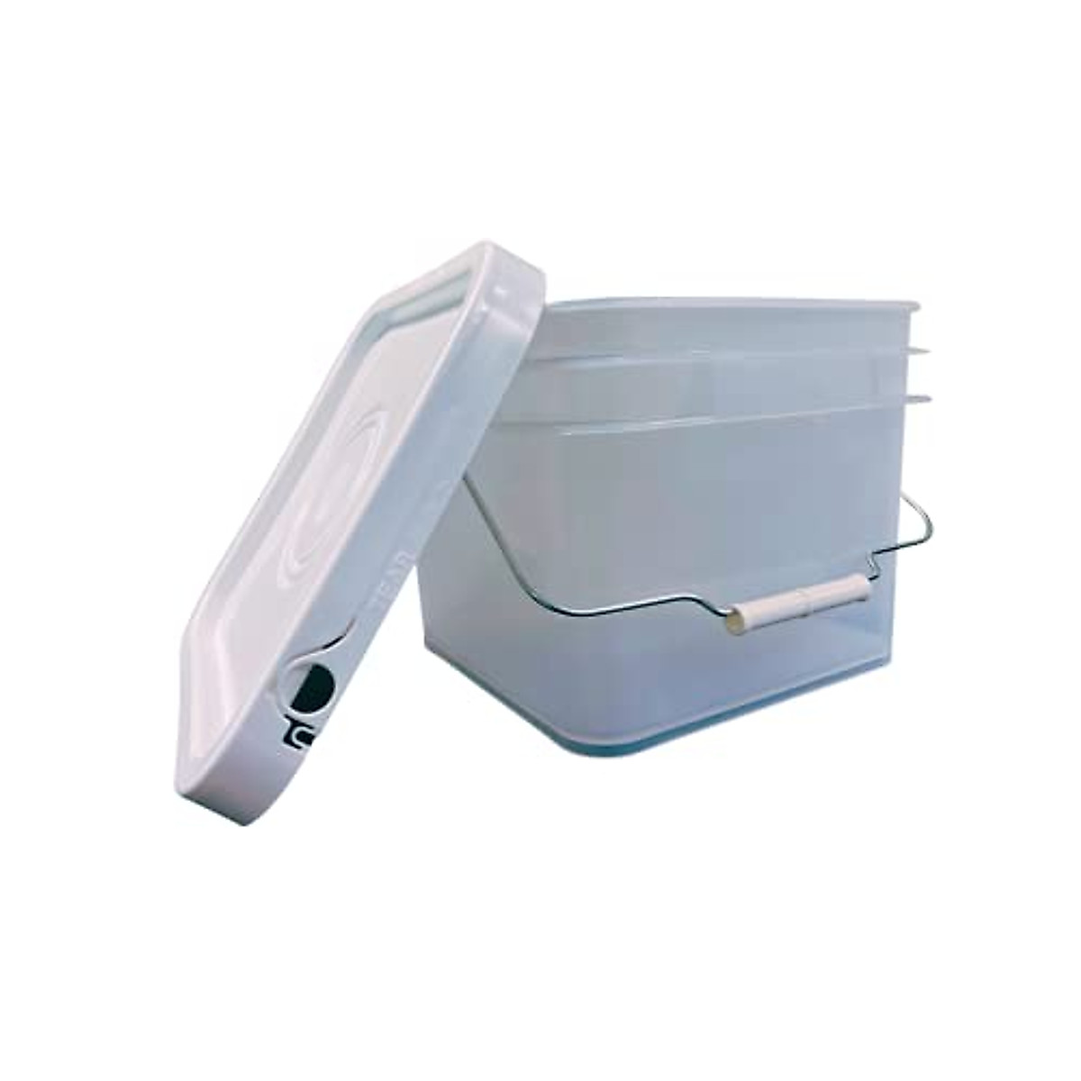 House Naturals 2 Gallon Square Food Grade Bucket Container Pail with Lid Metal Handle (Pack of 3) Made in USA