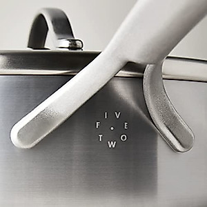 GreenPan X Food 52 Five-Two Essentials, Tri-Ply Stainless Steel 12" Frying Pan Skillet with Lid, PFAS-Free, Multi Clad, Induction, Dishwasher Safe, Oven Safe, Silver