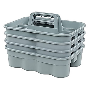 Cinkyou 4-Pack Commercial Deluxe Carry Caddy, Plastic Cleaning Tool Caddy