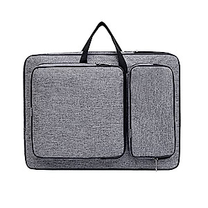 8K Artist Portfolio Carry Backpack Case Versatile Art Bags Waterproof Adjustable Drawing Board Backpack Art Storage Bags for Artworks Painting Drawing Sketching 19.7” x 14.6” x 2.4” (Gray)