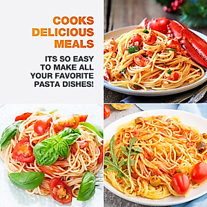 Microwave Pasta Cooker: Speedy Cooking with Convenient Strainer Lid - Perfect for Busy Weeknights