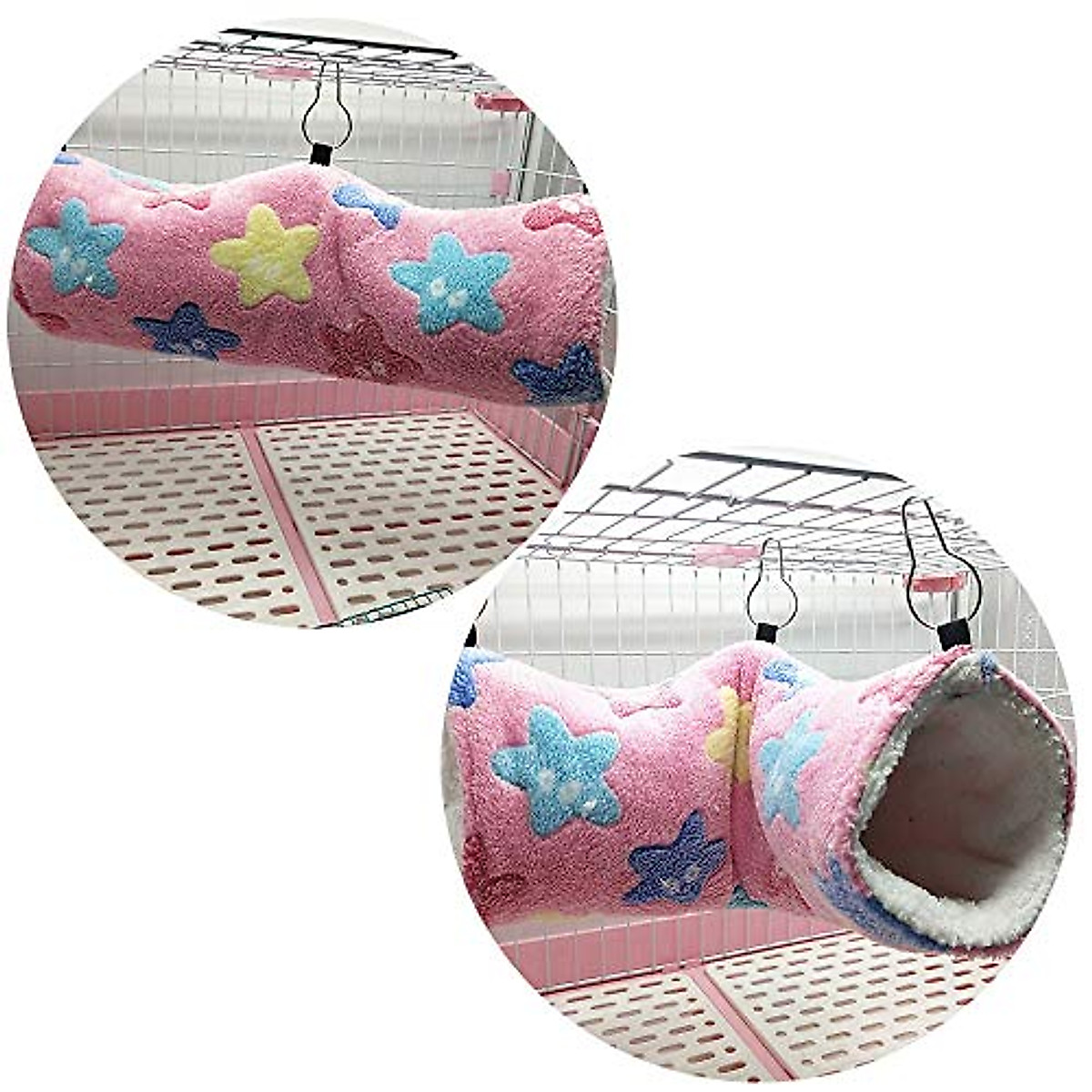 Oncpcare Hanging Tunnel for Small Animals, Hanging Hamster Toys, Sugar Glider Hammock Cage Accessories Bedding for Chinchilla Ferret Squirrel Guinea Pig Rat Playing Sleeping