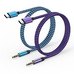 USB C to 3.5mm Audio Aux Jack Cable, 3FT Type C to Aux Headphone Male Cord Car Auxiliary Braided Cable for Samsung Galaxy S24 S23 S22 S21 S20 Ultra Note20 iPad Pro Air Google Pixel 8 Pro 8 7 7 Pro 6a