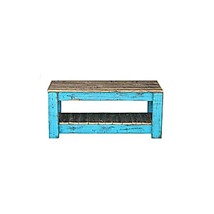 Turquoise Combo Coffee Table with Shelf