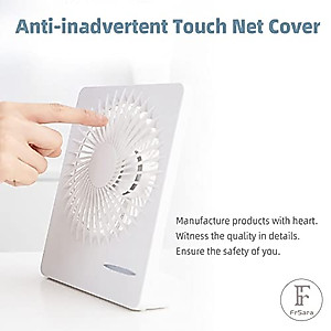 FrSara Fan USB Desk Personal Fan, 4.5Lnch，Long Battery Life, Quiet Portable Mini Table Fan, Three Wind Speed Adjustment, Small Portable and Personal Fan Perfect for Use in Home, Office, Desktop