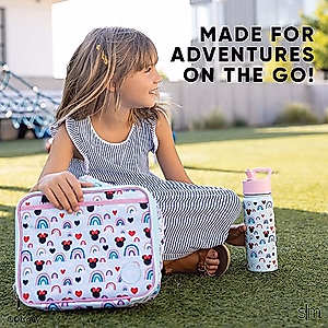Simple Modern Disney Kids Lunch Box for Toddler | Reusable Insulated Bag for Girls | Meal Containers for School with Exterior and Interior Pockets | Hadley Collection | Minnie Mouse Rainbows