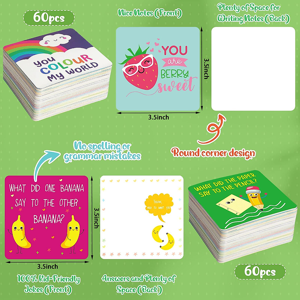 AYZTKUX 120Pcs Lunch Notes for Kids, Cute Motivational and Inspirational Lunch Box Notes for Kids, Thinking of You Cards, Back to School Gifts for Boy’s and Girl’s Lunchbox, Lunchbox Jokes for Kids