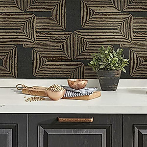 RoomMates RMK12213PL Nikki Chu Black and Metallic Gold Zulu Signature Peel and Stick Wallpaper
