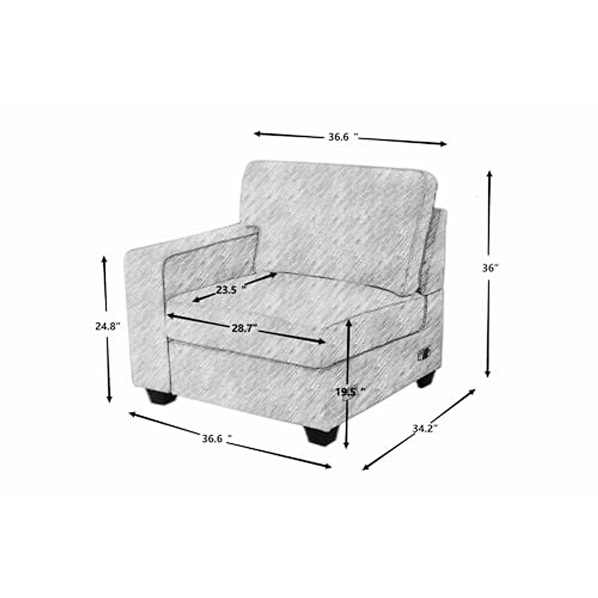 Legend Vansen 137'' Reversible Flexible Combination Modular Sofa Couche with Ottoman Sectional, Cream