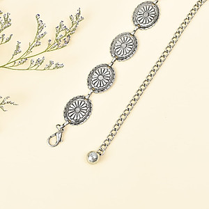 ILuvatar Womens Metal Chain Dress Belt Hollow Out Daisy Sweater Belt Decorated Skinny Waist Belt U28