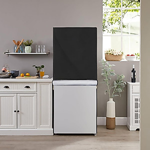 Dalema Outdoor Refrigerator Cover,600D Heavy Duty 100% Waterproof Upright Freezer Cover,Outside Stand Up Fridge Covers.Front Can Be Rolled-Up by Zippers.(Black,23" W x 23" D x 56" H)