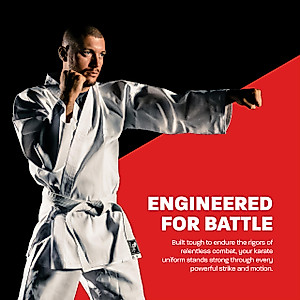 Hawk Sports Karate Uniform, Lightweight Karate Gi with Belt for Kids and Adults, Ideal for Martial Arts Training and Sparring, Durable Training Gear, Size 5 (5'9''/170lbs)