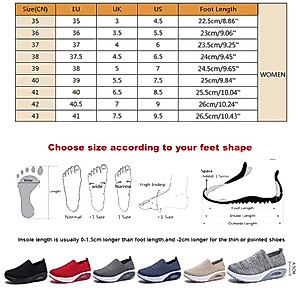 RZDYSQ Womens Orthopedic Sneakers, Slip-On Air Cushion Platform Mesh Walking Sneaker (Beige,US-9.5)