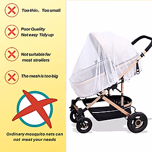 Baby Stroller Mosquito nets, Universal Lock-Type Baby Stroller Mosquito nets, Stretch nets, Breathable and Folding Dual-use Zipper nets, Baby car seat Covers, Cradles (Blue)