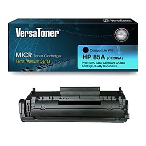 VersaToner - 85A CE285A MICR Toner Cartridge for Check Printing - Compatible with LaserJet P1102w, P1109w, M1212nf, M1217nfw