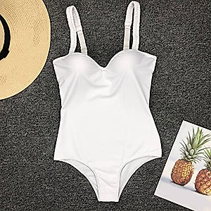 DUOWEI Bikini Man Bath Women Fashion Sexy Color Push Up Padded Bra Beach Bikini Swimwear Beach Bikini White