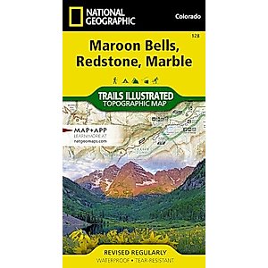 Maroon Bells, Redstone, Marble Map (National Geographic Trails Illustrated Map, 128)