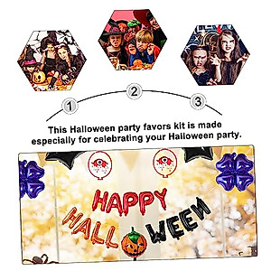 Abaodam 1 Set Set halloween balloon combination letter ballons halloween Party Supplies Halloween Star balloon black balloon Happy Halloween Balloon wreath Ladies skeleton Aluminum film