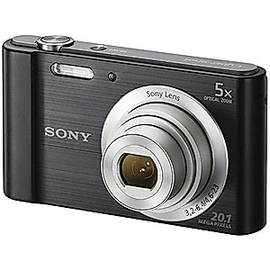 Sony Cyber-Shot DSC-W800 Digital Camera (Black) (DSCW800/B) + Case + 64GB Card + Card Reader + Flex Tripod + Memory Wallet + Cleaning Kit (Renewed)