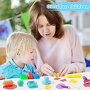 Oun Nana Playdough Tools 37 PCS Play Dough Tools Set for Kids, Playdough Accessories Various Shape Animal Molds, Playdough Cutters and Rollers(Random Color)