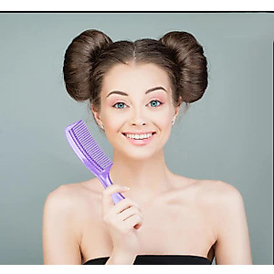 LUXXII - (6 Pack) 8" Colorful Styling Essentials Round Handle Comb and (1 Pack) 5" Favorict Pocket Comb (A)