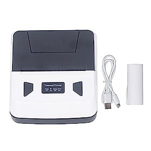 Receipt Printer, 2 inch BT USB Receipt, Thermal Printer, Bluetooth Portable Mini Receipt Ticket Bill POS Printing Machine, White 80mm for WindowsXP