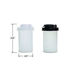 BRAZZA Salt and Pepper Shakers Moisture Proof Set, perfect to go Camping Picnic Outdoors Kitchen Lunch Boxes Travel Spice Set Clear with Black Lids Plastic Airtight Spice Jar Dispenser (3, Small)