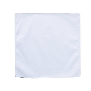 3-Pk Mens Cotton White Pocket Square with Color Border(10 Colors)
