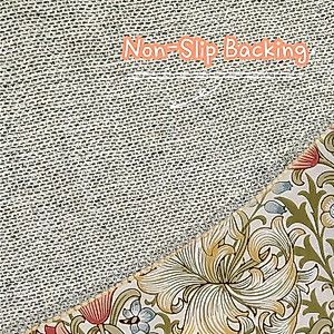 Ansouyi William Morris Non-Slip Area Rugs, Washable Rug Carpet for Living Room Home Decor Rugs for Game Room Classroom Bedroom Dining Kindergarten Room (William Morris, 5ft Round)