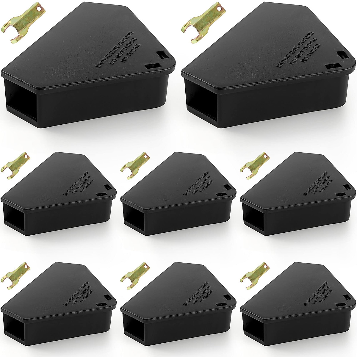 8 Pack Mouse Bait Stations with 8 Keys, Outdoor Rodent Box Station for Mice Small Rats, Mouse Traps Opens Easily with Key, Kids and Pets Safe