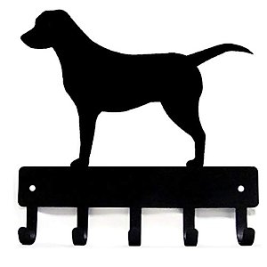 The Metal Peddler Labrador Retriever Key Holder for Wall - Small 6 inch Wide with 5 Hooks - Made in USA