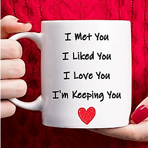 I Love You Gifts for Her Wife Girlfriend Coffee Mug, Mothers Day Gifts for Wife from Husband Boyfriend Him - Anniversary Birthday Romantic Cute Gifts, Funny Presents for Her Mug, White, 11oz