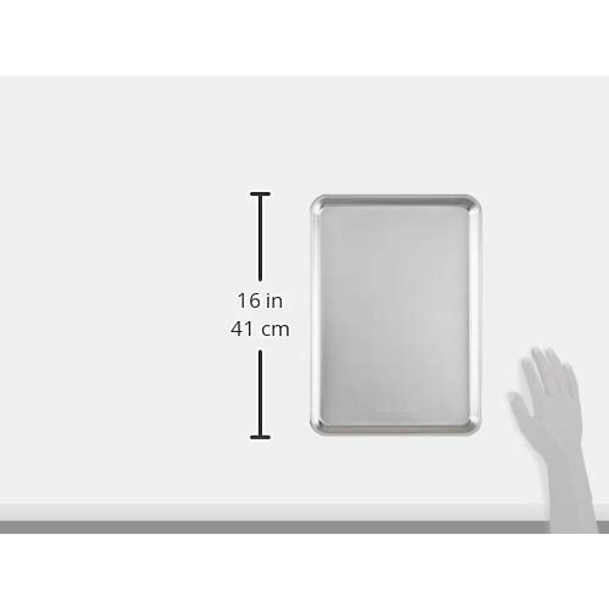 AmazonCommercial Aluminum Baking Sheet Pan, Jelly Roll Sheet, 15.1 x 10.6 Inch, Pack of 2