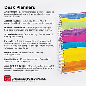 Tuscan Treasure 2022 6 x 7.75 Inch Weekly Desk Planner with Foil Stamped Cover by Plato, Planning Stationery