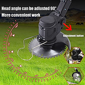 Weed Wacker Electric Cordless Grass Trimmer, 3-in-1 Lightweight Push Weed Eater & Edger Lawn Tool, 21V Brush Cutter Battery Powered, Lightweight Wheeled No String Trimmer for Garden&Yard