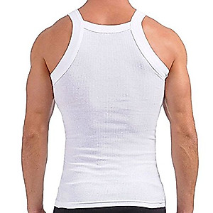 John Son Super Heavy Weight Square Cut Tank Top - 2 Pack (1XL, White)