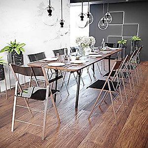 LeisureMod Menno Modern Transparent Acrylic Folding Chair, Black