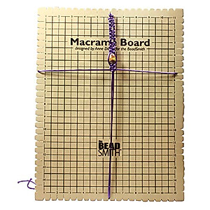 The Beadsmith Macrame Board, 11.5 x 15.5 inches, 0.5-inch-Thick Foam, 10x14" Grid for Measuring, Bracelet Project with Instructions Included, Create Macrame and Knotting Creations